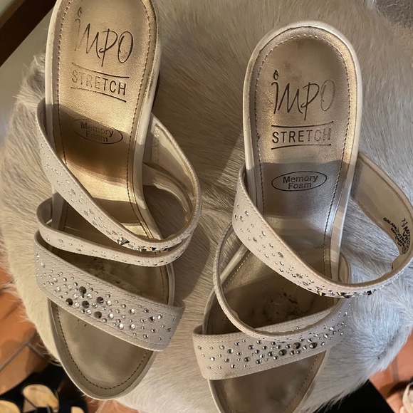 Impo | Shoes | Impo Stretch With Memory Foam Wedge Slip On Sandals ...